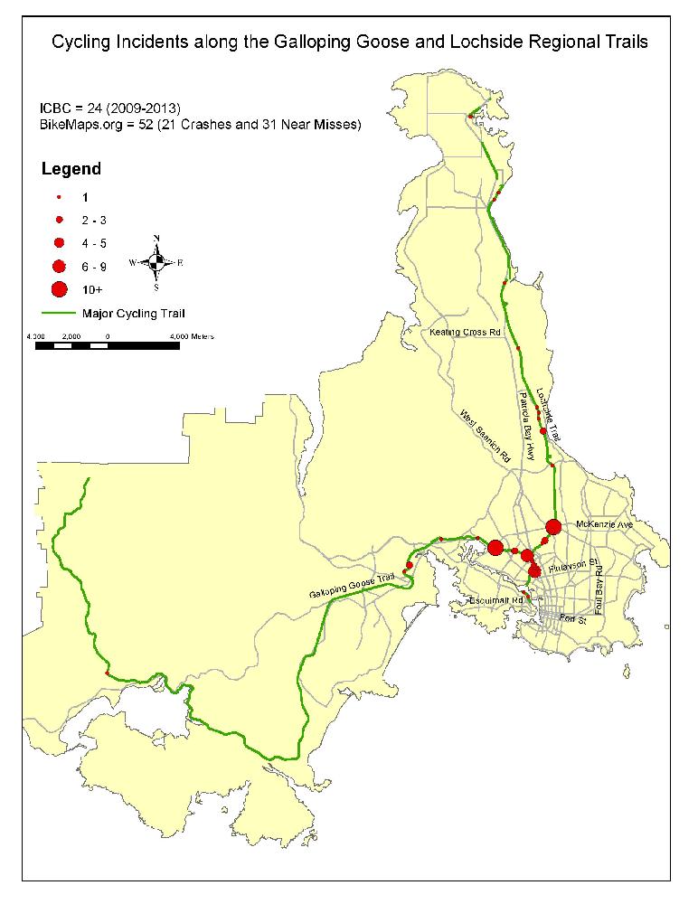 BikeMaps.org highlights trouble spots on the Galloping Goose Regional ...